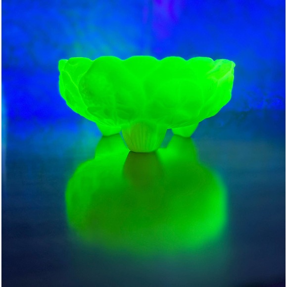 Fenton | Accents | Vintage Fenton Custard Uranium Glass Three Footed ...